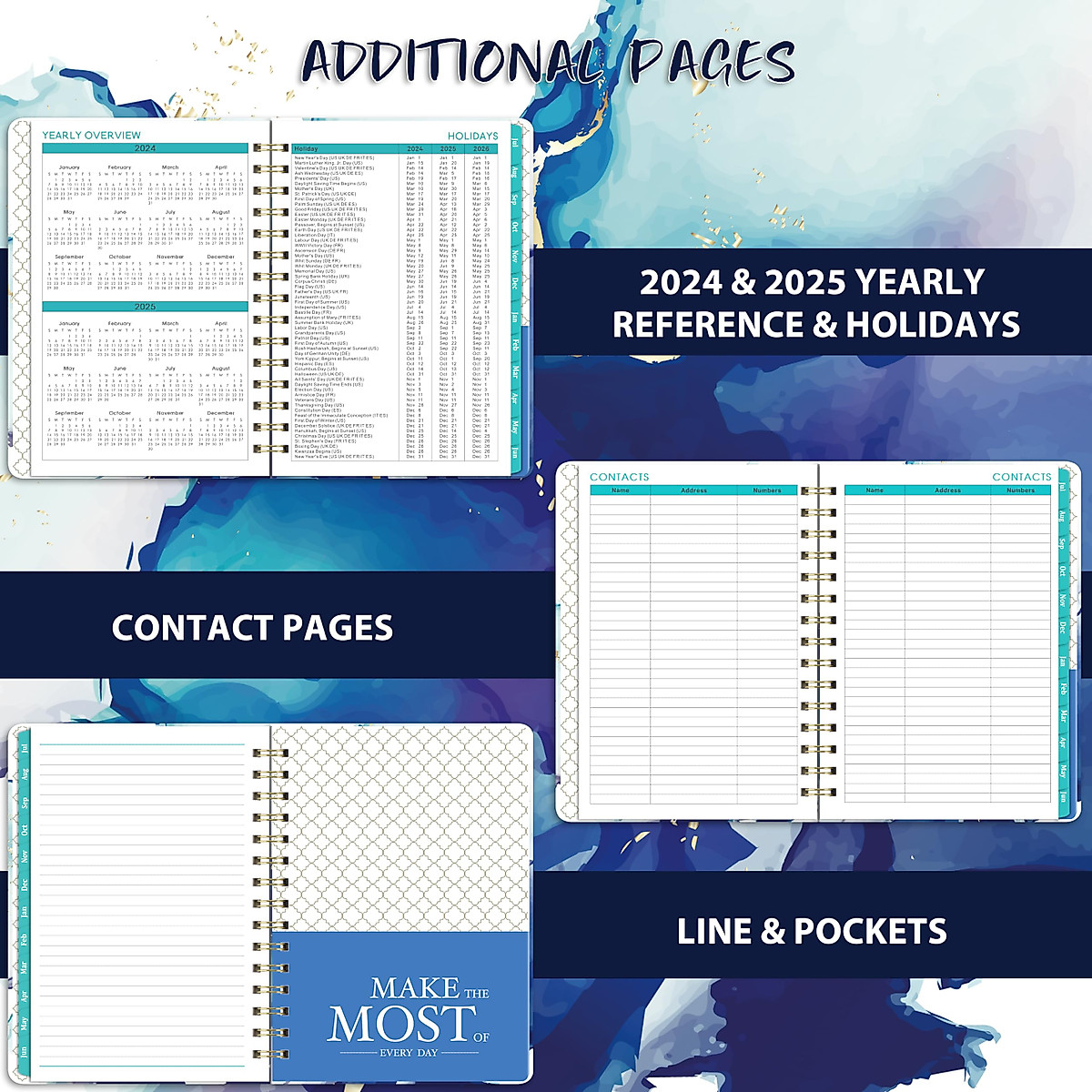 2024-2025 Planner - Academic Planner 2024-2025, Jul.2024 - Jun.2025, 6.3" x 8.4", Planner 2024-2025 Daily Weekly and Monthly, Perfect for Life Organizing - Indigo