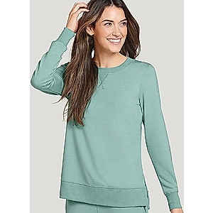 Jockey Women's Loungewear French Terry Sweatshirt, Sage Mint Heather, XS