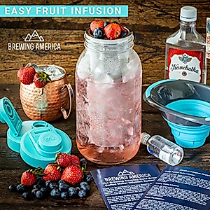 Cold Brew Filter for Mason Jar Wide Mouth Coffee Maker, UPGRADED Stainless Steel Mesh with Silicone Seals (2 Quart (64 Ounces)