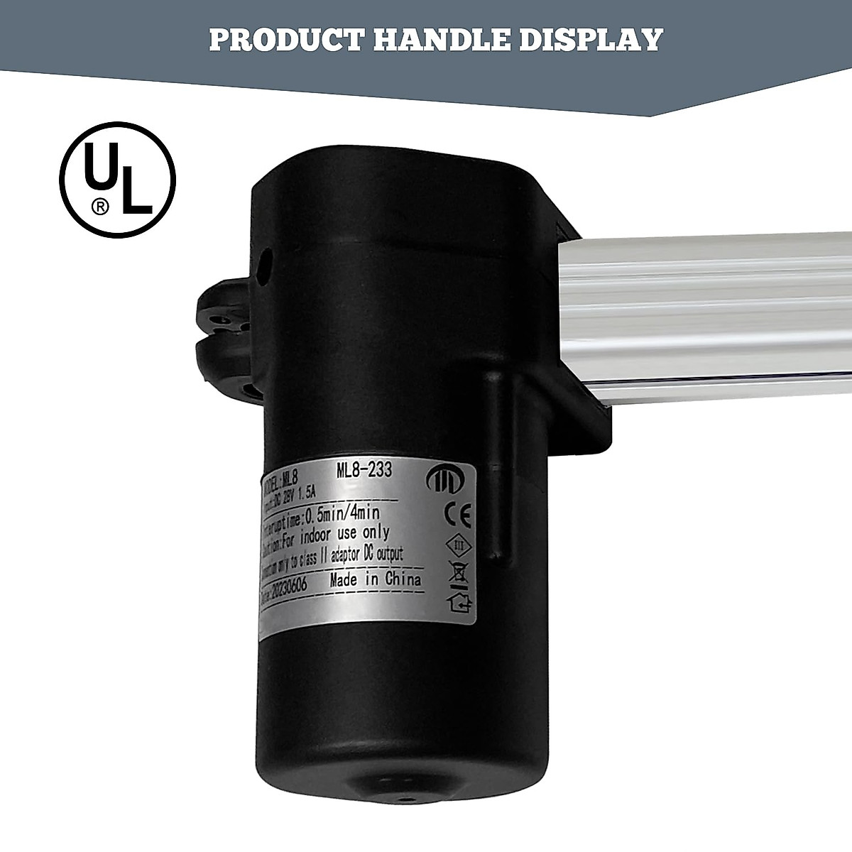 Kroshine Power Recliner Motor Replacement with Cord Model ML8-233 Linear Actuator for Sofa Lift Chair Couch Massage Seat Bed, Aluminum