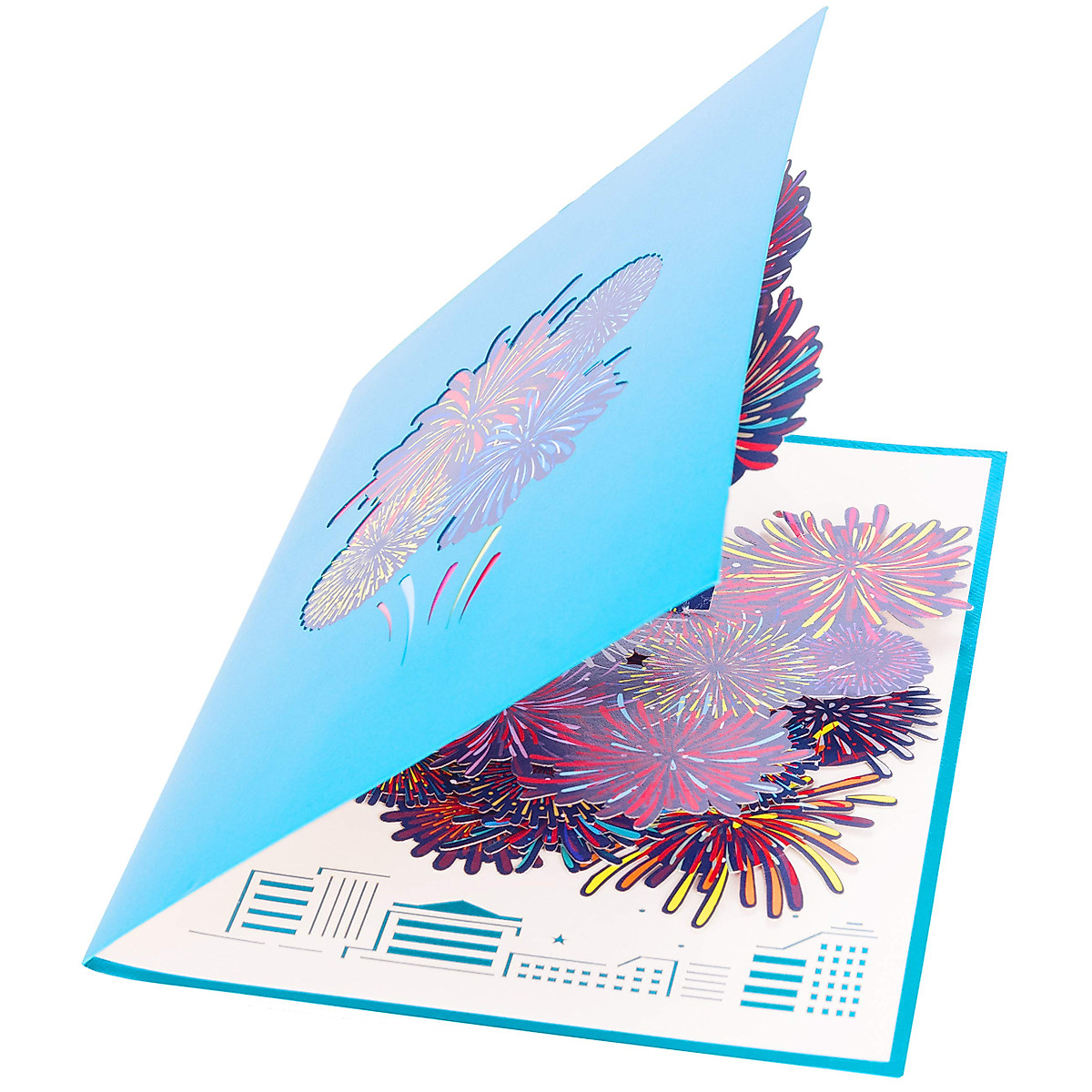 PopLife Fireworks 3D Pop Up New Years Card - NYE Popup, Happy Birthday, Independence Day Fourth of July, Congratulations Card - Fold Flat for Mailing - for Son, for Daughter, for Friend, for Co-worker