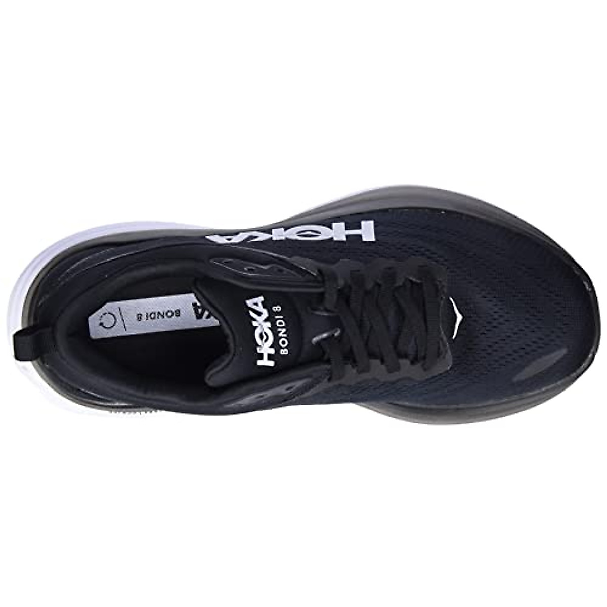Hoka Men's Bondi 8 Sneaker, Black/White, 10