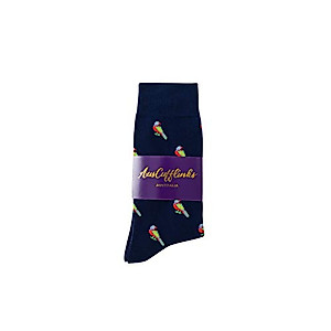 Parrot Bird Socks Mens Sock Animal | Parrot Socks for Him | Stocking Stuffer Birthday Gift for Guys (Red Parrot)