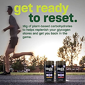 Vega Sport Recovery, Tropical - Post Workout Recovery Drink for Women & Men, Electrolytes, Carbohydrates, B-Vitamins, Vitamin C and Protein, Vegan, Gluten Free, Dairy Free, 1.2 lbs
