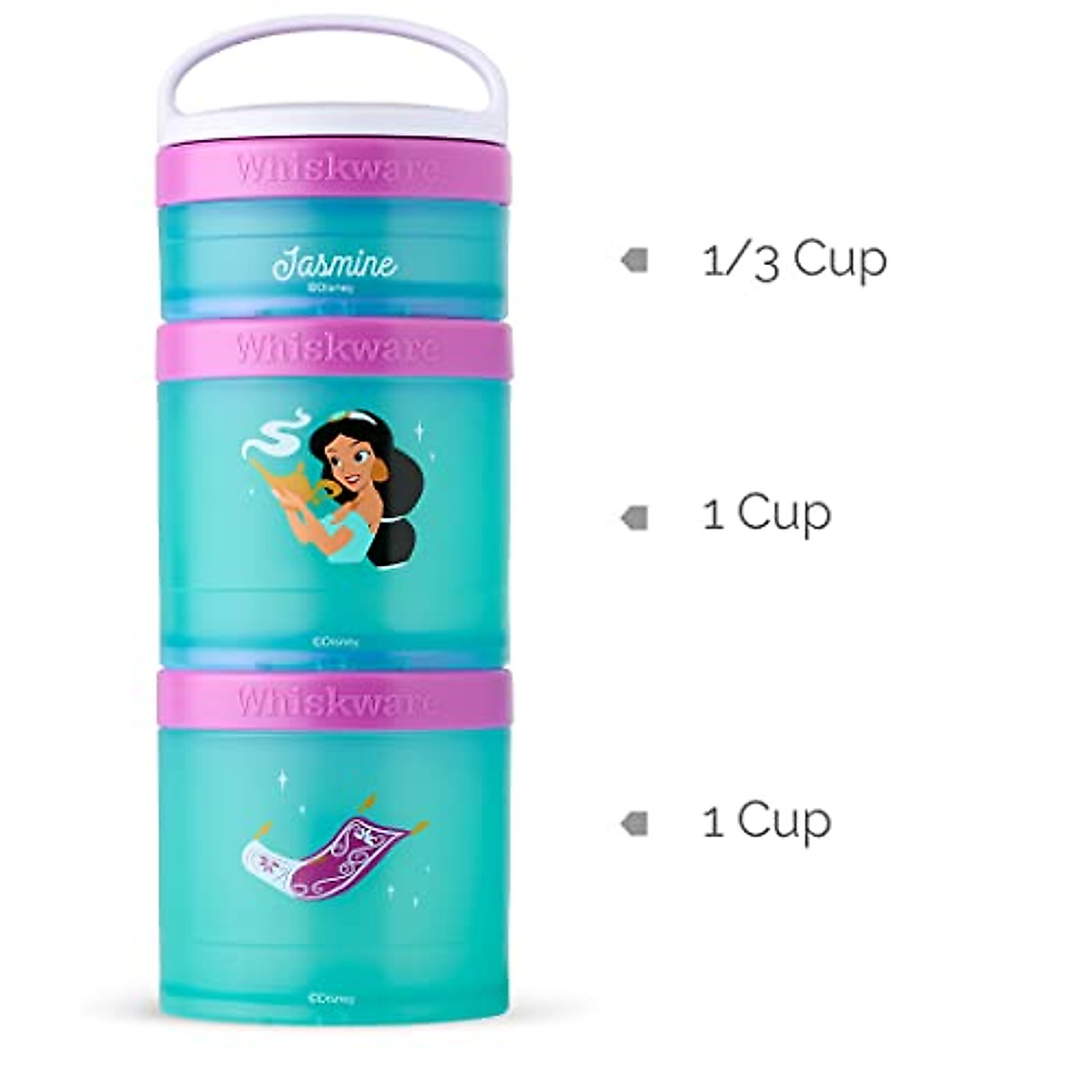 Whiskware Container Stackable Snack, 2 1/3 Cup, Ariel and Flounder