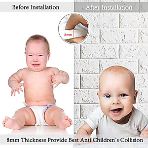 Arthome Brick Wall Panels 116 Sq.Feet Coverage,Peel and Stick 3D Wallpaper,Self Adhesive Waterproof Foam Brick for Living Room,Bedroom,Laundry,Kitchen,Fireplace,TV Wall Decoration (White 20 Pack)