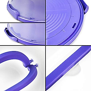 Zoofen Cake Carrier with Handle 10in Cake Stand Purple Cake Holder Cover Round Container for 10in or Less Size