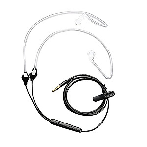 RICH IStereo Ear Headphones,Air Tube Anti-Radiation Headsets Earphone,in Ear Stereo Noise Isolating Anti-Radiation Earbuds with Microphone for Mobile Phone Black