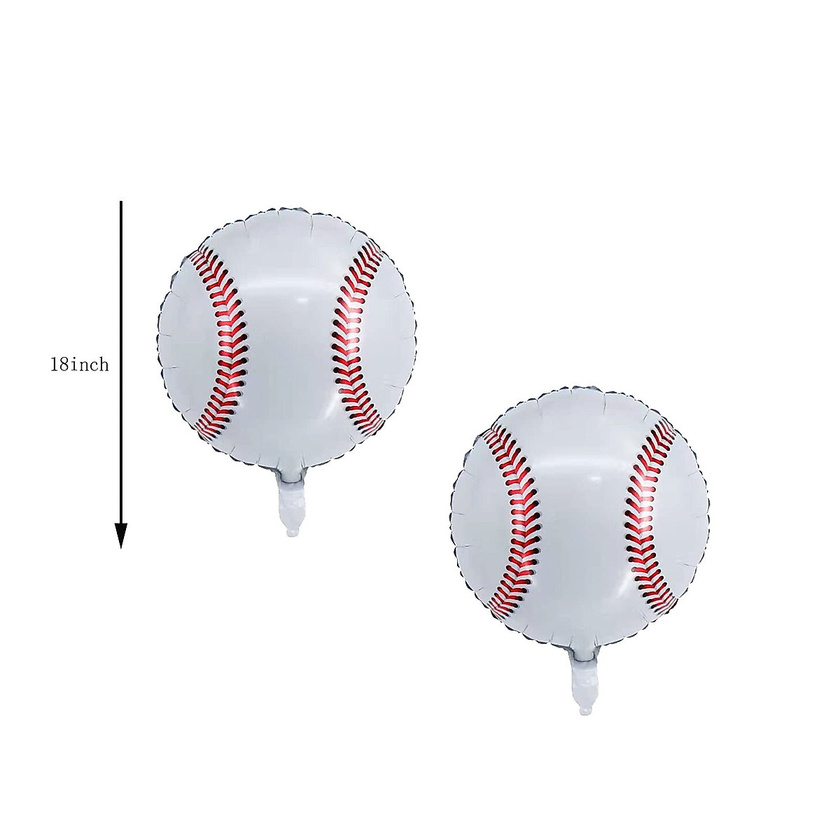CHIL 8 PCS 20 Inch Baseball Balloons and Baseball Glove Balloons Sports Mylar Balloon for Baseball Themed Birthday Baby Shower Decoration Party Supplies, White,red