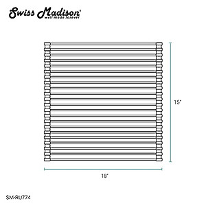 Swiss Madison Well Made Forever SM-RU774 15" x 18" Stainless Steel Roll Up Sink Grid