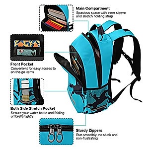 Glaphy Cowboy with Horse Backpack with Reflective Stripes, Laptop School Book Bag Lightweight Computer Backpacks for Men Women Kids