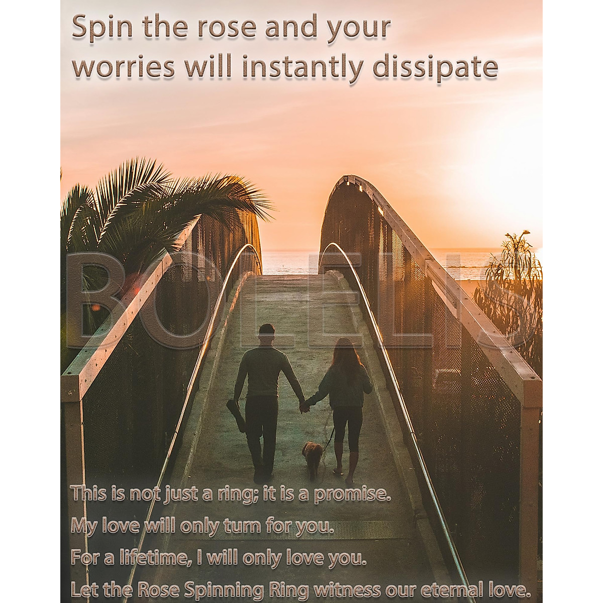 Fidget Spinner Rings for Anxiety for Women - 925 Sterling Silver Sunflower/Rose/Daisy Promise Bands Relieving Stress Jewelry Anti Anxiety Gifts for Couples Women (Rose, 7)