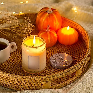 8oz Embossed Glass Candle Container with Tin Lid and Labels (Clear)