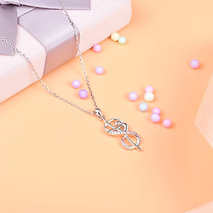 JXJL irls Gymnastics Pendant Necklace for Team Members Teens Sterling Silver Infinity Gymnast Jewelry Graduation X'mas Birthday Gift for Women