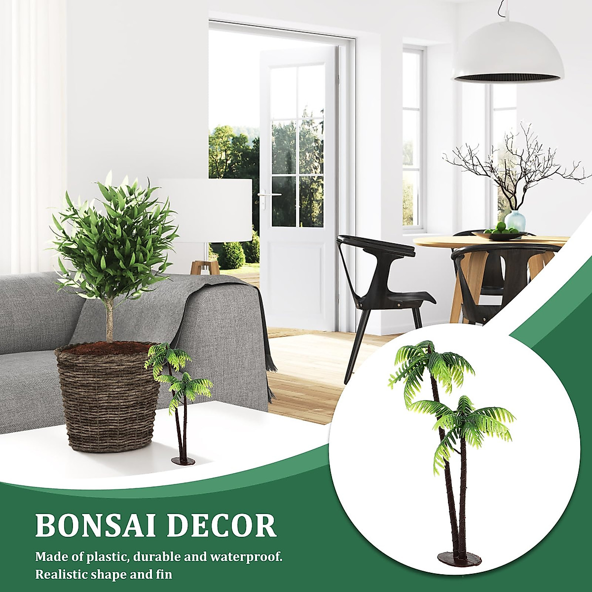 SUPVOX Cupcake Toppers Mini Palm Tree 3pcs Palm Model Trees Scenery Model Miniature Plastic Artificial Layout Rainforest Diorama Building Model Trees Simulation Palm Tree Fake Tree