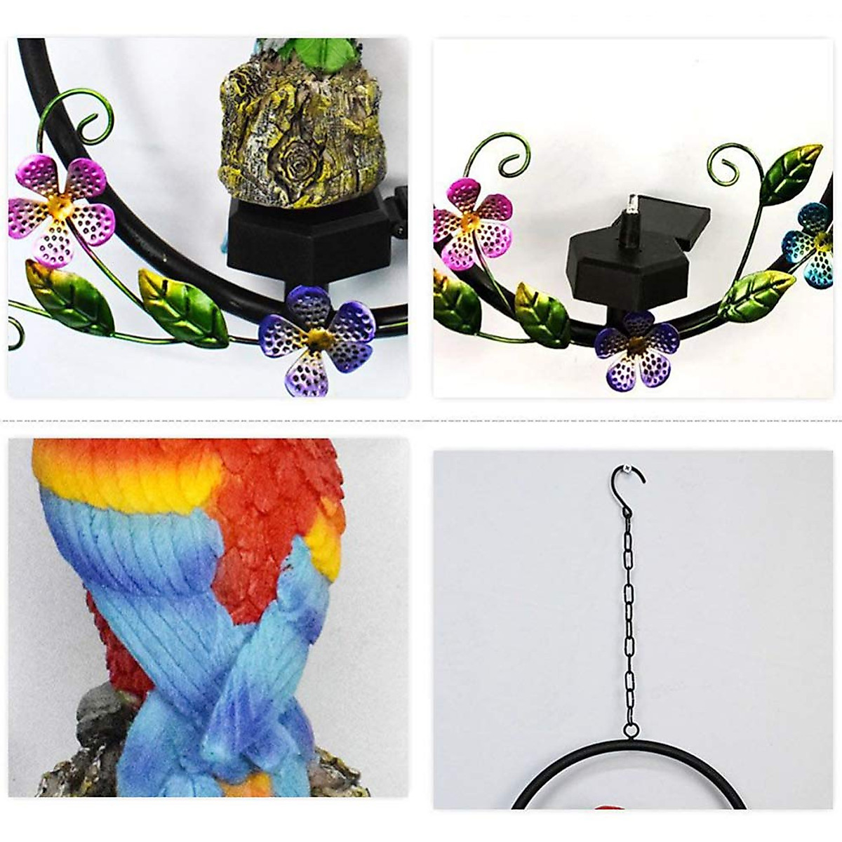 Uonlytech Parrot Light Red Parrot Pattern Solar Powered Lights Outdoor Lampara Solar para Exterior Courtyard Light Solar Garden Lights Solar Lamp Solar Light for Outside Portable Statue