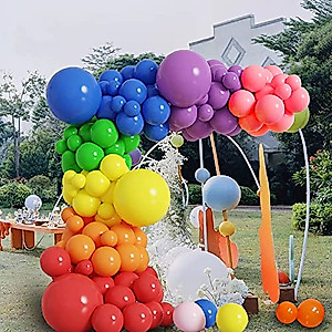 HDO Rainbow Balloon Arch Kit, 147Pcs Rainbow Balloons Garland 18"+12"+10"+5" Party Balloons Decoration for Birthday Thanksgiving Baby Shower Bridal Party (Rainbow)