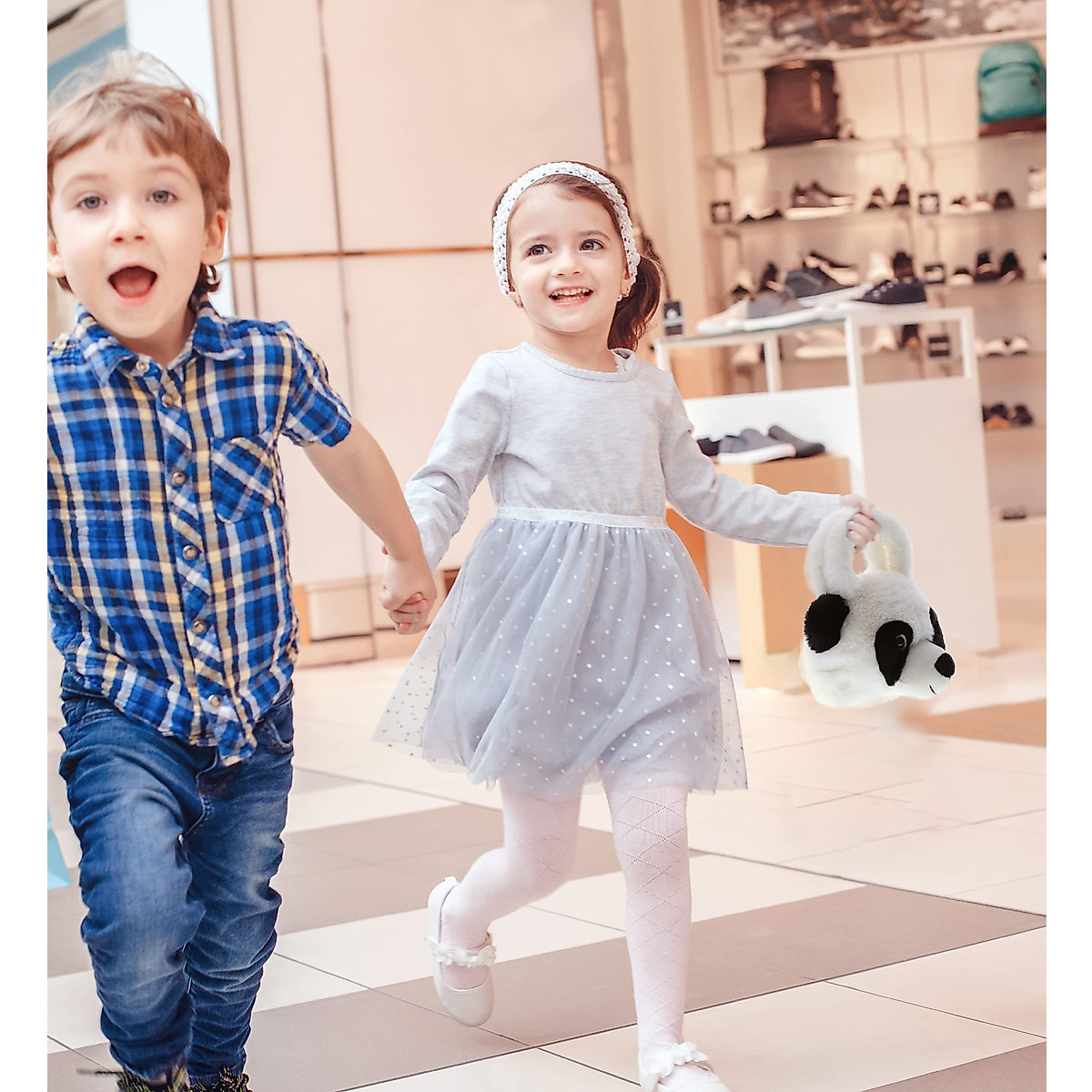 DolliBu Panda Plush Handbag - Super Soft Plush Stuffed Animal Purse for Children's Accessories, Kids Hand Bag Toy Purse, Pretend Play, Fluffy Dress Up Toy Purses for Girls & Boys