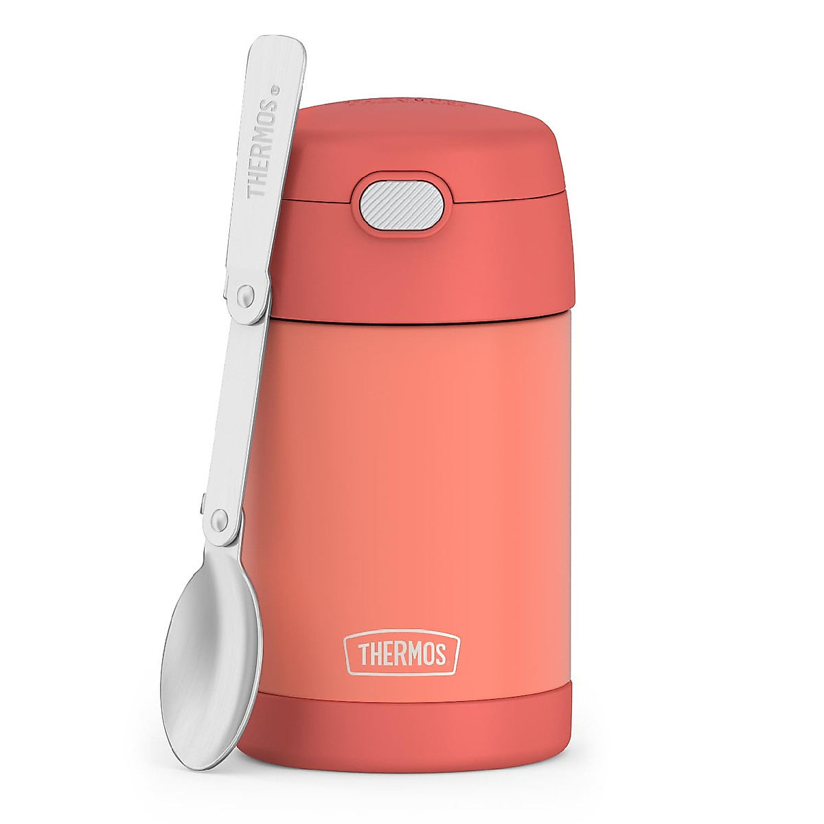 THERMOS FUNTAINER 16 Ounce Stainless Steel Vacuum Insulated Food Jar with Folding Spoon, Apricot