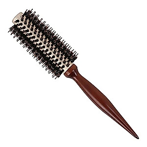 gloss&glow Hair Brush, Bore Bristle Round Hot Curling Hair Brush, Thermal Ceramic & Ionic Tech, Roller Hairbrush for Blow Drying, Curling, Straightening, Add Volume & Shine (2 inch, Barrel 0.7 inch)