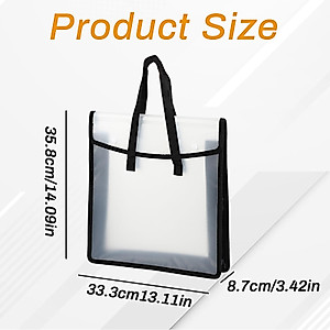 4 Pcs Scrapbook Paper Storage Organizer,12'' x 12'' Sheets Expanding Paper Folio with Handle and Button Closure,Clear Vinyl Paper Holder Portable Paper Storage Organizer for Holding Scrapbook File