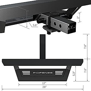 POFENZE Hitch Step fit for Vehicles with 2" Towing Receiver, Protect Rear Bumper Bar