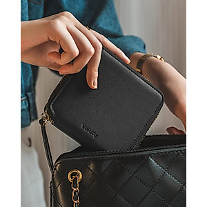Vulkitty Women Leather Wallet RFID Blocking Bifold Slim Coin Purse Credit Card Holder with Zipper Pocket Case