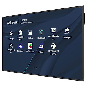 ViewSonic CDE6530 65" 4K UHD Wireless Presentation Display 24/7 Commercial Display with Portrait Landscape, HDMI, USB, USB C, WiFi/BT Slot, RJ45 and RS232