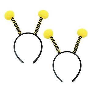 Liatunou 2 Pack Bee Tentacle Headbands,Cute Bee Headpiece Antenna Headband for Women Girls Halloween Christmas Costume Accessories