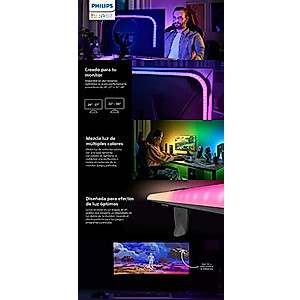 Philips Hue Play Gradient PC Lightstrip [for 32-34 Inch Screens] LED Smart Lighting. Sync for Entertainment, Gaming and Media