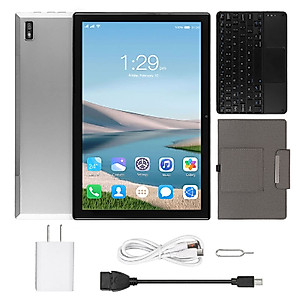 Yoidesu 10.1 Inch Tablet with Bluetooth Keyboard and Case, 8GB RAM 256GB ROM, HD Touch Screen, 16MP 8MP Dual Cam, Octa Core CPU Gaming Tablet, 5G WiFi Dual SIM Phone Call Tablet (US Plug)