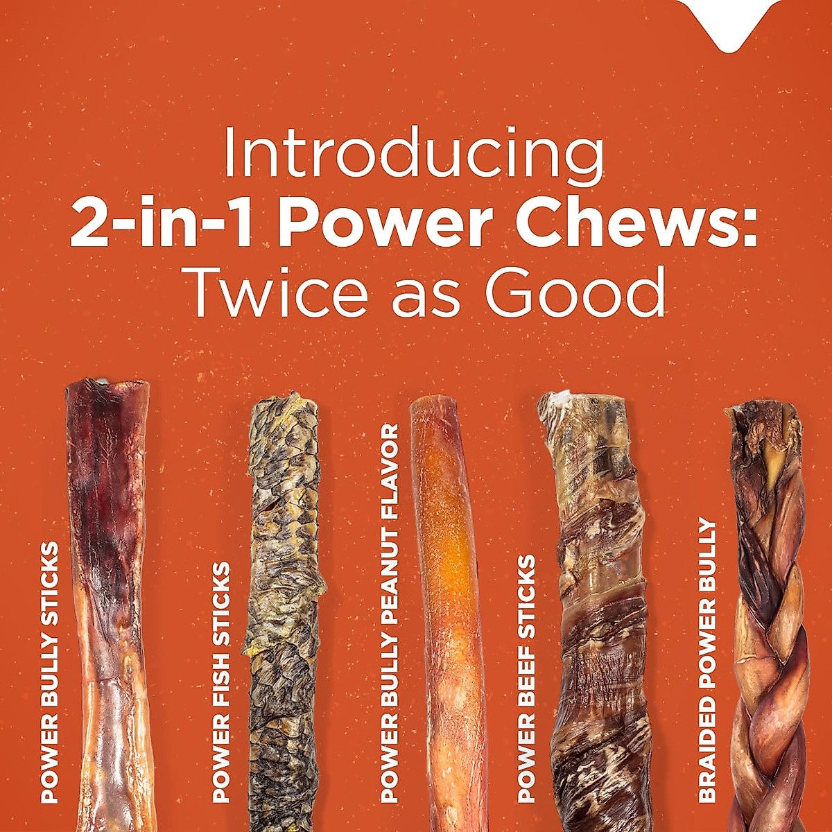 Natural Farm Power Beef Sticks Dog Chews (6”, 5-Pack), 2-in-1 Power Chews: Premium Beef Cheek Wrapped in Beef Esophagus for Double Chewing Time, Promotes Dental Health, Great for Medium Dogs