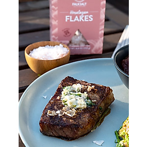 FALKSALT | Pink Himalayan Flake Salt 8.8oz. | Gourmet Finishing Salt Flakes | Handcrafted, Kosher and All Natural Gourmet Salt