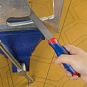 WORKPRO W051002 10 In. Flat File – Durable Steel File to Sharpen Tools and Deburr, Comfortable Anti-Slip Grip, Double Cut – Deburr Tool and Tool Sharpener for Professionals and DIY (Single Pack)