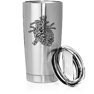 Smooth Body Tumbler Stainless Steel Vacuum Insulated Travel Mug Cup Gift Heart Anatomy Anatomical Heart Cardiology Cardiologist Medical Student (Stainless Steel, 20 oz)