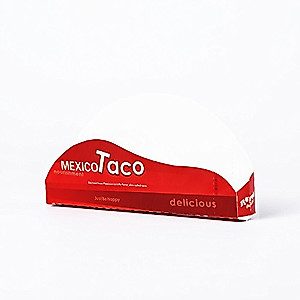 Disposable Taco Holder Taco with Recipes E-BOOK - Perfect For Party and Take Out Restaurant - Durable Paperboard Taco Rack -50 Pack