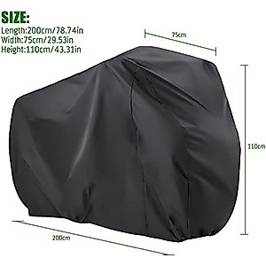 Maveek Bycicle Cover for 2 Bikes Waterproof Cycle Dirt Bike Outdoor Rain Dust Snow Water Wind Sun Resistant UV Protection Winter Summer Cold All Weather Indoor Garage Storage Road Mountain Bike(Black)