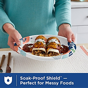 Dixie 10 Inch Paper Plates, Dinner Size Printed Disposable Plate, 204 Count (3 Packs of 68 Plates)