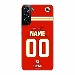 Football Phone Case Kansas City USA Customize Your Name and Number Silicone Transparent - Compatible iPhone and Samsung (Samsung Galaxy A04)