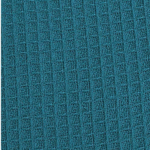 Waffle Weave King Blanket 102x90 inch-Teal,King Cotton Blanket,Teal King Blanket,Breathable Blanket,Farmhouse Throw Blanket,Textured Throw Blanket,Throw Blanket,All Season Cotton Blanket