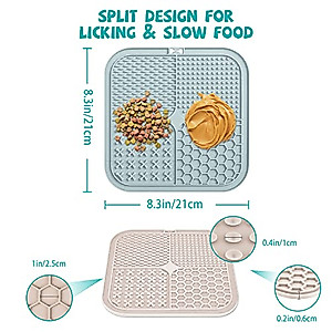 Dog Licking Mat Cat Slow Feeder,2 Pcs Lick Pad with Suction Cups,Calming Treat Mat Boredom & Anxiety Relief,Dog Puzzle Toys, Pet IQ Training Mat,Peanut Butter Bowls for Nail Trimming Bathing Grooming