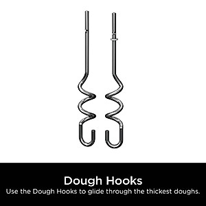 Ninja XSKDOUGHHK Foodi Dough Hooks for Power Mixer System (CI100 Series), Stainless Steel