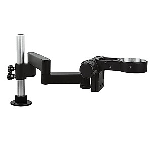 CUREOL Microscope Articulating Arm Rotatable Universal Clamp Stand Stereo Trinocular Microscopio HDMI Camera Lens Phone Repair Tools (Size : 76mm Bk No Clamp)
