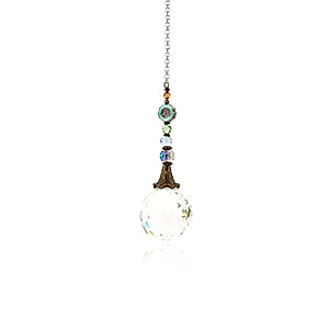 Elegant Handmade Crystal SunCatcher (40mm) Crystal Hanging for Windows, Garden, Gift, Family, Friends, Mom, Aunt, Grandma (Qty of 1, Length: 18 inches) | 2 Dirty Birds Boutique