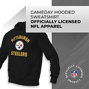 Team Fan Apparel NFL Adult Gameday Hooded Sweatshirt - Poly Fleece Cotton Blend - Stay Warm and Represent Your Team in Style (Pittsburgh Steelers - Black, Adult Large)