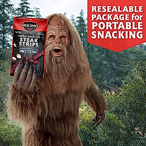 Jack Link's Steak Strips, Beef Jerky, Cracked Pepper & Garlic, Snack Bags, Thick Cut Protein Snacks, Ready To Eat - 11g of Protein, 80 Calories per Serving, Made with Premium Beef, 8 Oz (Pack Of 2)