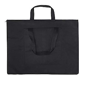 starsouce Canvas Art Portfolio Carry Bag Multipurpose Zippered Artist Portfolios Case Tote Drawing Board Bag with Pocket for Transport Storage Painting Sketching Drawing Art Supplies, Black
