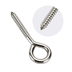 HOME MASTER HARDWARE Stainless Steel Eye Hooks, 10 Pack, Heavy Duty, Rust Resistant, 4.25 Inch, Indoor Outdoor Use