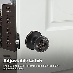 Honeywell Safes & Door Locks - Interior & Exterior Door Knob with Lock & Keys Set - Anti Bump Resistant Front Door Knob for Bedroom & Bathroom - 6.5 x 2.75 x 2.75 in - Oil Rubbed Bronze - 8101401