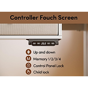 BANTI Height Adjustable Electric Standing Desk with 4 Drawers, 48 x 24 Inch Table with Storage Shelf, Sit Stand Desk, White Top